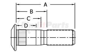10005669 by CONMET - STUD WHEEL METRIC M22 X 1.5MM X 4.47"