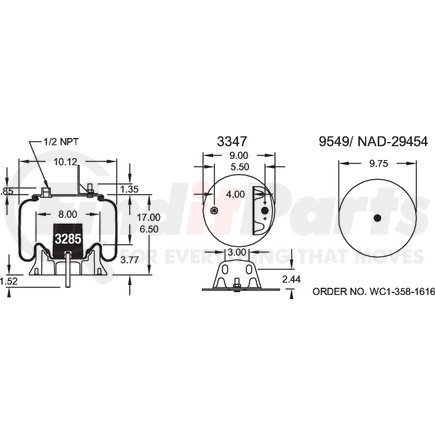 Firestone W013589585 Suspension Air Spring Kit + Cross Reference ...