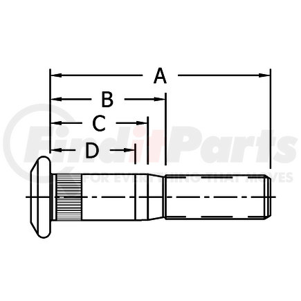 104811 by CONMET - STUD WHEEL METRIC M22 X 1.5MM X 3.82"