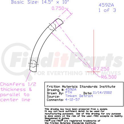 Abex MQ4592ADXXX Drum Brake Shoe Lining | FinditParts