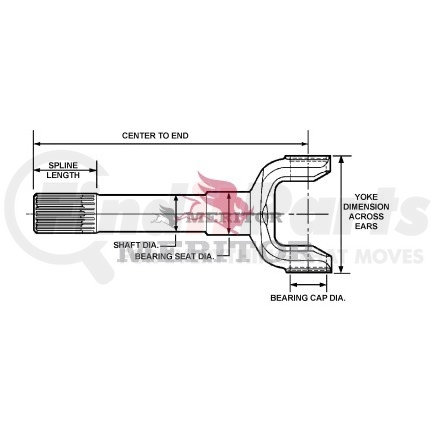 Meritor 950NYSM381 - YOKE SHAFT + Cross Reference | FinditParts