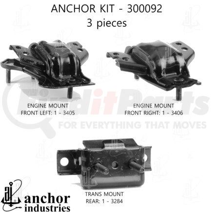 300092 by ANCHOR MOTOR MOUNTS - ENGINE MNT KIT