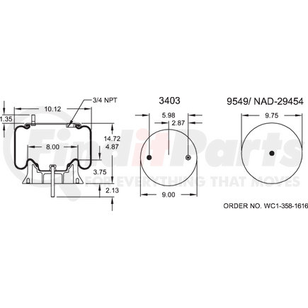 W013588207 by FIRESTONE - 1T15M2 AIR SPRING