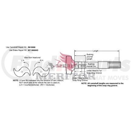 Meritor R607191 Air Brake Camshaft + Cross Reference | FinditParts