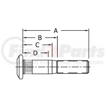 102292 by CONMET - STUD WHEEL METRIC M22 X 1.5MM X 5.34"