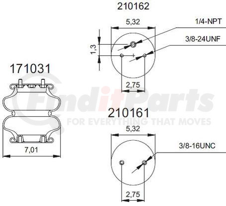 Connect Air Springs DC190335 Suspension Air Spring Kit + Cross ...