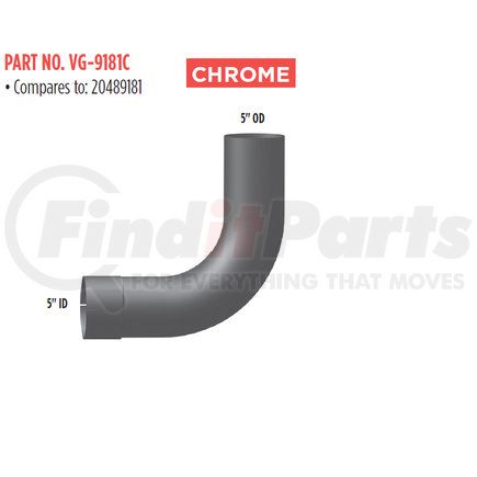 Grand Rock VG-9181C - REP VOLVO# 20489181 CHROME PIPE | FinditParts
