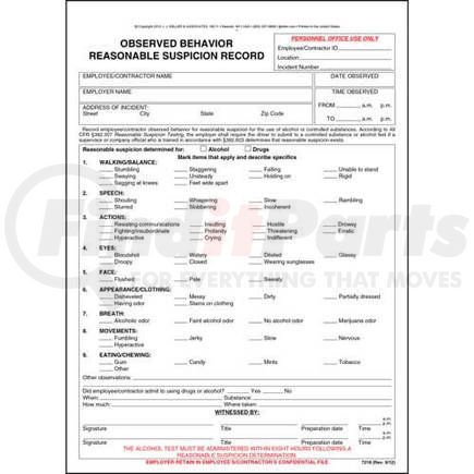 JJ Keller 7218 - Observed Behavior Reasonable Suspicion Record ...