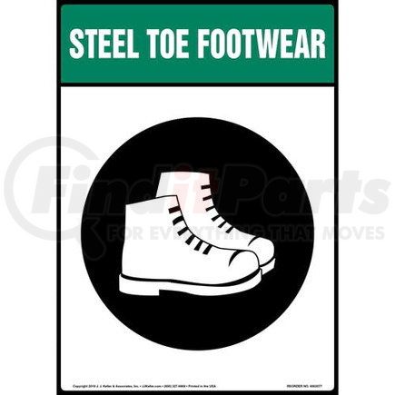 JJ Keller 8002077 - Steel Toe Footwear Sign with Icon - Steel Toe ...