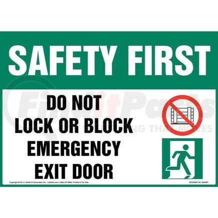 JJ Keller 8002091 - Safety First: Do Not Lock or Block Emergency Exit ...