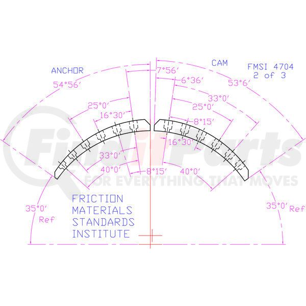 EL4704DX-S4D by ABEX - Abex Friction EL4704DX-S4D Drum Brake Shoe Lining