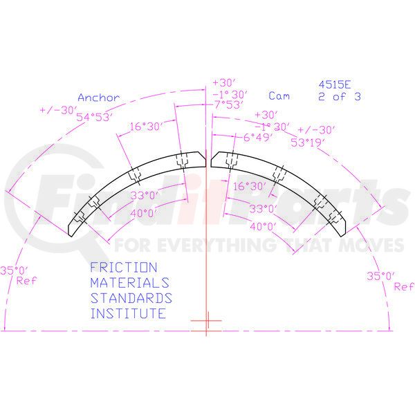 SMC4515EDBLK by ABEX - Abex Friction SMC4515EDBLK Drum Brake Shoe Lining