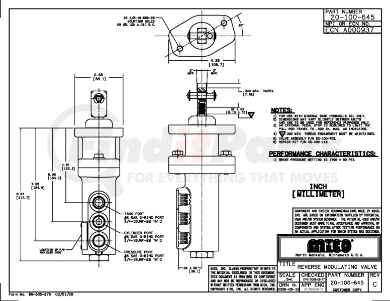 20-100-645 by MICO - REVERSE MODULATING VALVE