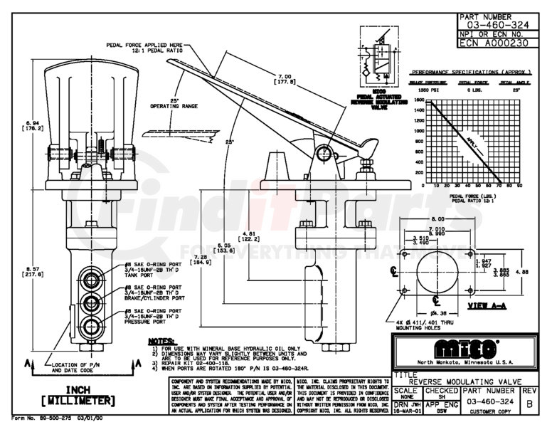 03-460-324 by MICO - REVERSE MODULATING VALVE (Please allow 7 days for ...
