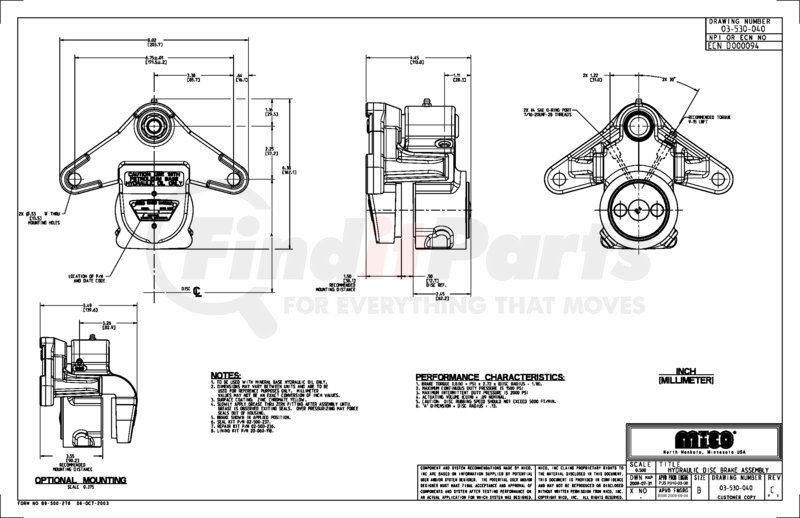 03-530-040 by MICO - HYDRAULIC DISC BRAKE (Please allow 7 days for ...