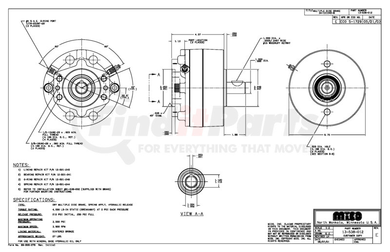 13-538-012 by MICO - Disc Brake Kit