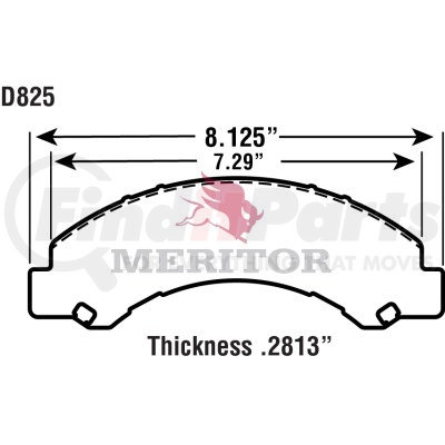 Meritor MD825 Disc Brake Pad Set + Cross Reference | FinditParts