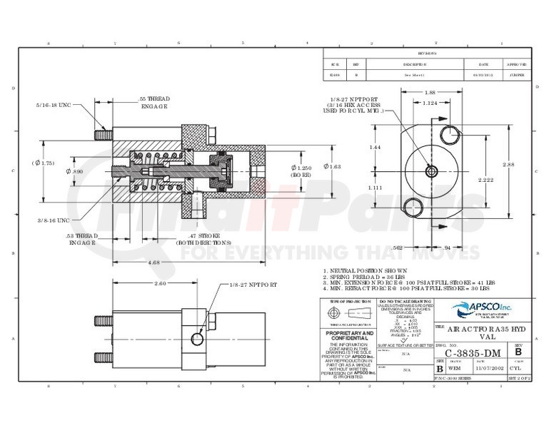C-3835-DM by APSCO - Actuator Metering DVA35