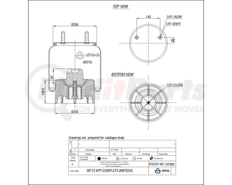 Airtech Air Springs 38713KPP Suspension Air Spring Kit + Cross ...