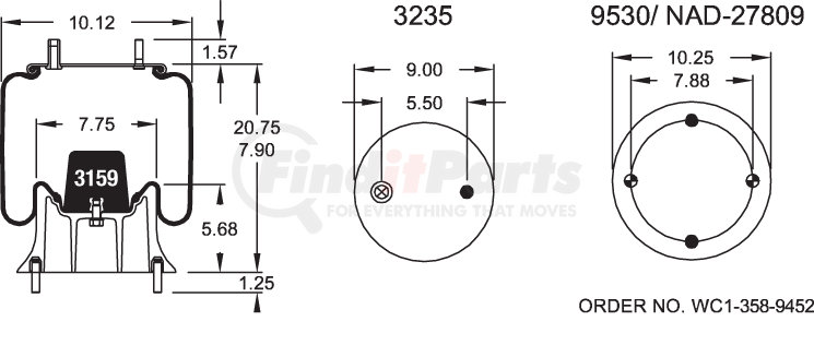 W013589193 by FIRESTONE - Airide Air Spring Reversible Sleeve 1T15M-6