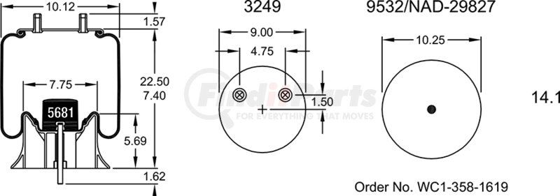 Firestone W013589942 Suspension Air Spring Kit + Cross Reference ...