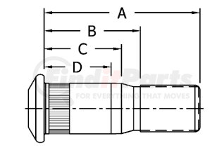 10001958 by CONMET - STUD WHEEL RIGHT-HANDED 1-1/8" X 4.26"