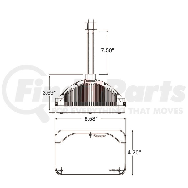 27645C by TRUCK-LITE - 4"X6" Rectangular Led Headlight, Polycarbonate ...