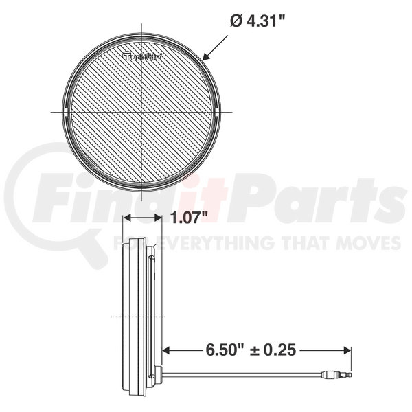 44057C by TRUCK-LITE - 44 Series, LED, 6 Diode, Round Clear, Dome Light ...