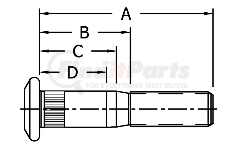 10001331 by CONMET - Stud Wheel Metric M22 X 1.5mm X 5.15"
