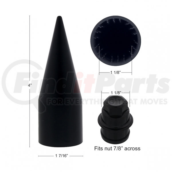 10349B by UNITED PACIFIC - Black Spike Hubcap Nut Cover For 2003- 15 ...