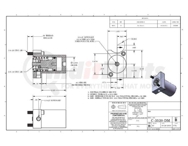 C-3520-DM by APSCO - Actuator Non-Metering DVA20