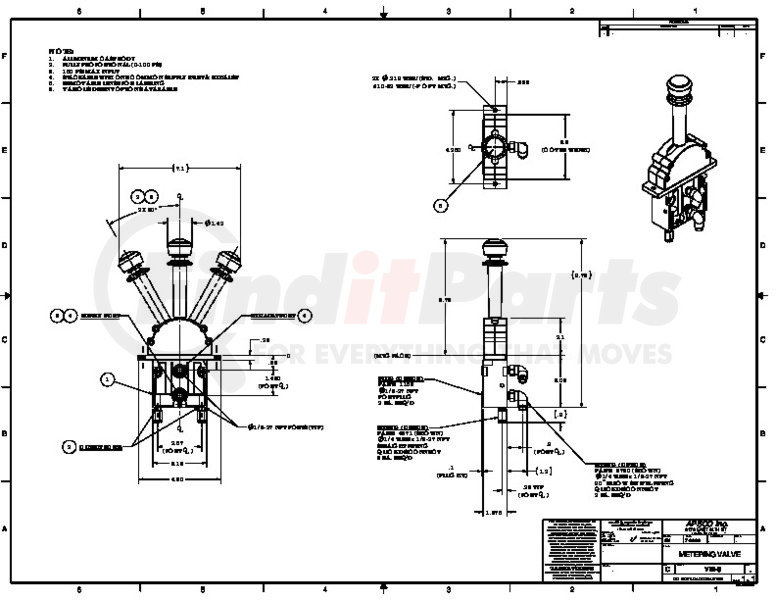 VM-8 by APSCO - Hydraulic Cab Air Control Valve, Slice Valve, Plastic ...