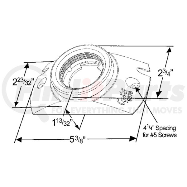 93760 by GROTE - Mounting Bracket With Grommet For 2" Round Lights - Gray