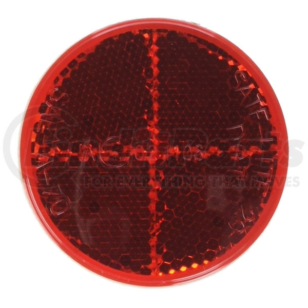41002 by GROTE - Reflector - 2" Round, Red, Stick-On, Acrylic Lens