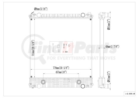 42-10349 by REACH COOLING - Freightliner M2 Radiator