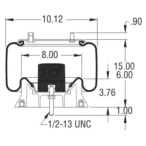 W01-358-8195 by FIRESTONE - Heavy Duty Air Spring 1t15m2 Cb Cst&bt Pbw