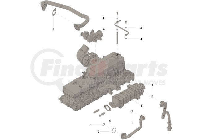 Cummins 5405854 Exhaust Gas Recirculation (EGR) Cooler + Cross ...