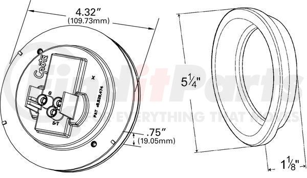 Grote G4012-5 - Hi Count® 4" LED Stop / Tail / Turn Light - Kit (G4002 ...