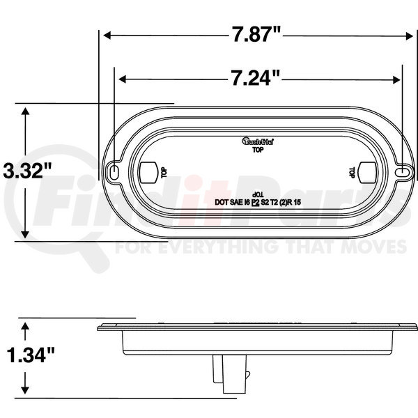 60552R by TRUCK-LITE - 60 Series LED, Red/Clear, Oval, 8 Diode, Stop ...