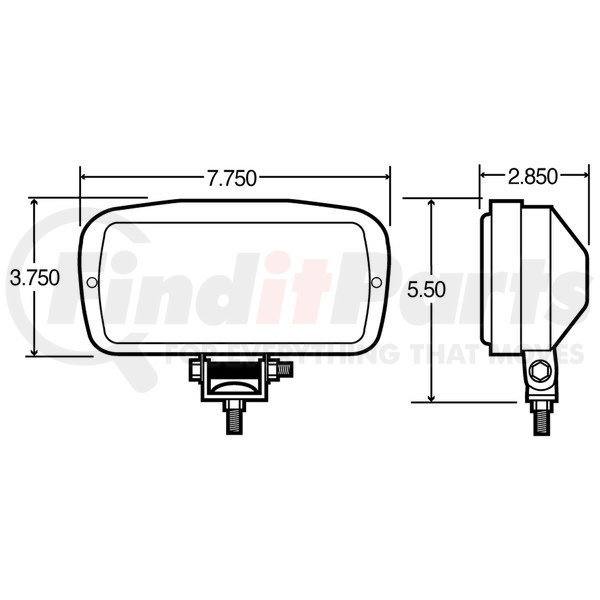 80519 by TRUCK-LITE - Fog Light - Halogen, 1 Bulb, Rectangular, Yellow ...