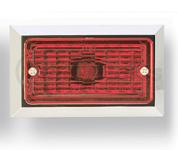 47052 by GROTE - Chrome Plated Rectangular Clearance / Marker Light - Red