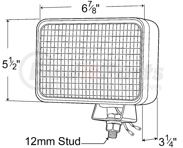 63251-5 by GROTE - Large Rectangular Halogen Work Light - Flood