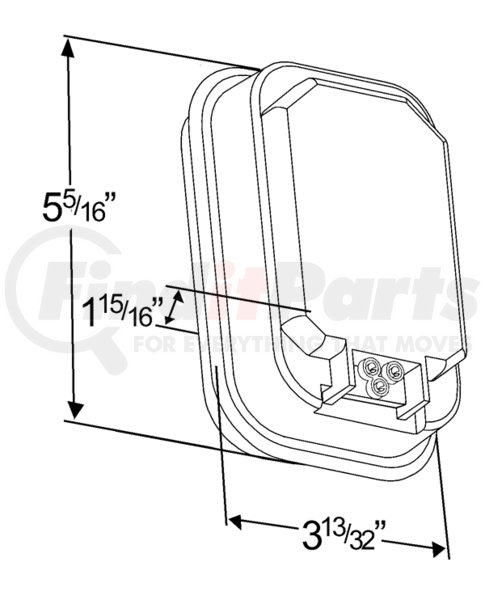 52202 by GROTE - Rectangular Stop / Tail / Turn Light - Double Contact
