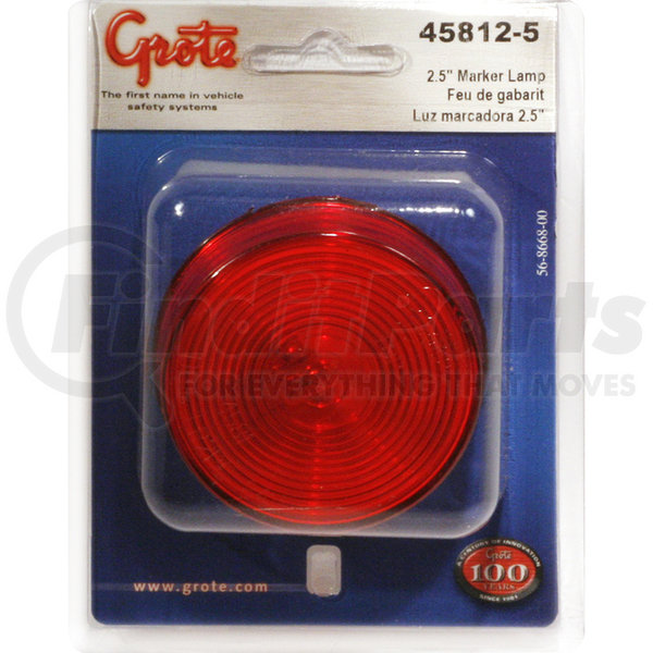 45812-5 by GROTE - 2 1/2" Round Clearance / Marker Light - Optic Lens Red