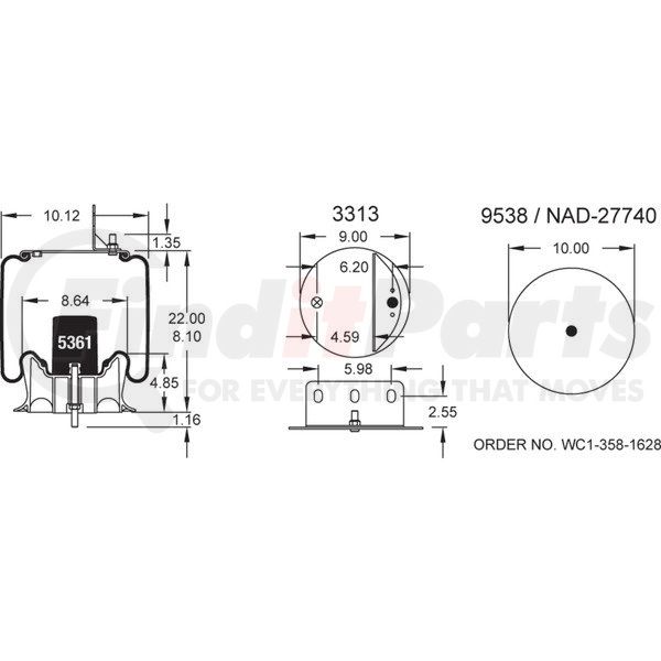Freightliner FI-W01-358-9375 Air Suspension Spring | FinditParts